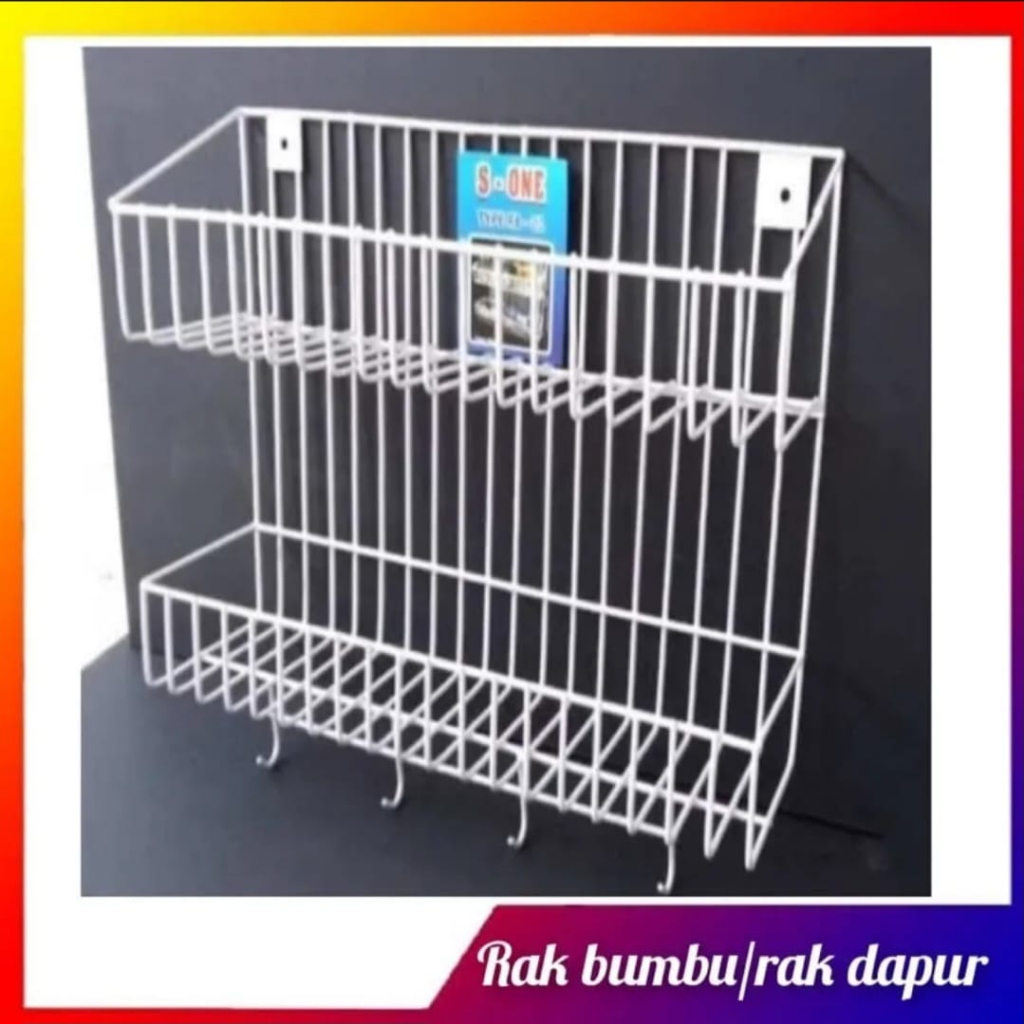 Jual Rak bumbu besi susun 2 / rak botol / rak bumbu rb 02 | Shopee ...