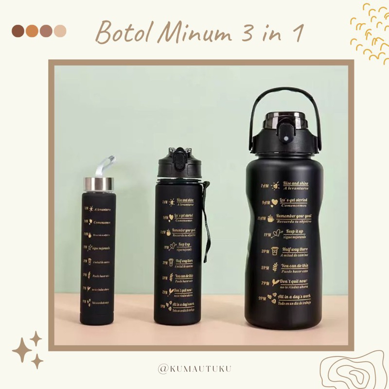 Jual Botol Minum isi 3 / Botol 3in1 / Botol Beranak / Botol Set isi 3 ...