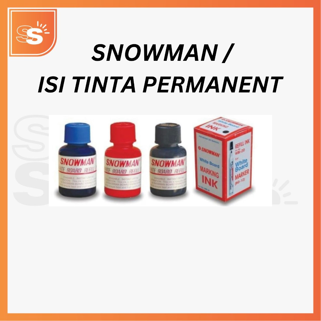 Jual REFILL PERMANENT MARKER SNOWMAN/ISI TINTA SPIDOL permanent ...
