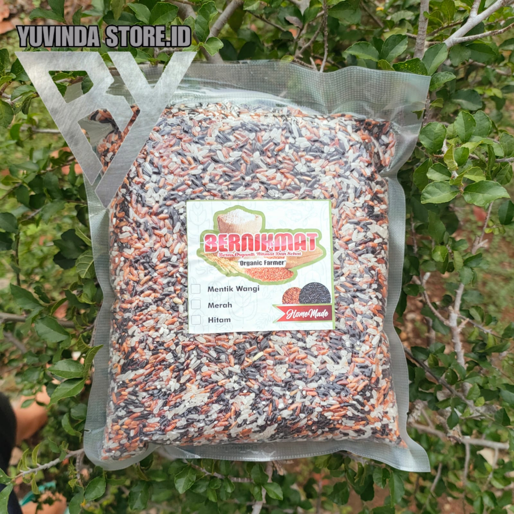 Jual BERAS ORGANIK MIX Premium (Merah, Hitam, Putih) 1 KG COCOK UNTUK ...
