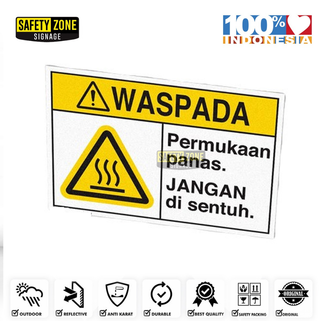 Jual Sign Sticker Peringatan Waspada permukaan Panas/Rambu K3 | Shopee ...