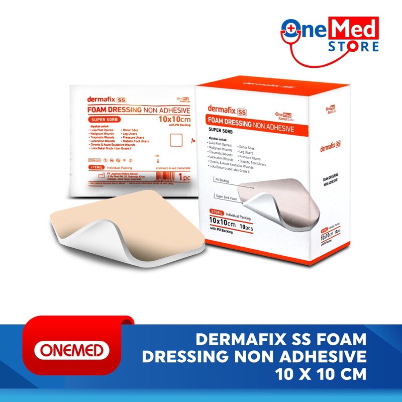 Jual Dermafix Silicone Foam Dressing Non Adhesive 10x10cm Super Sorb ...