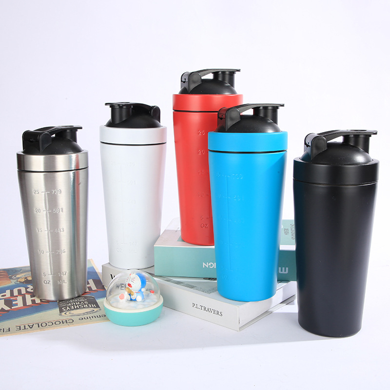 Jual Stainless Steel Protein Shaker Botol Gym Fitness Premium 750ml ...