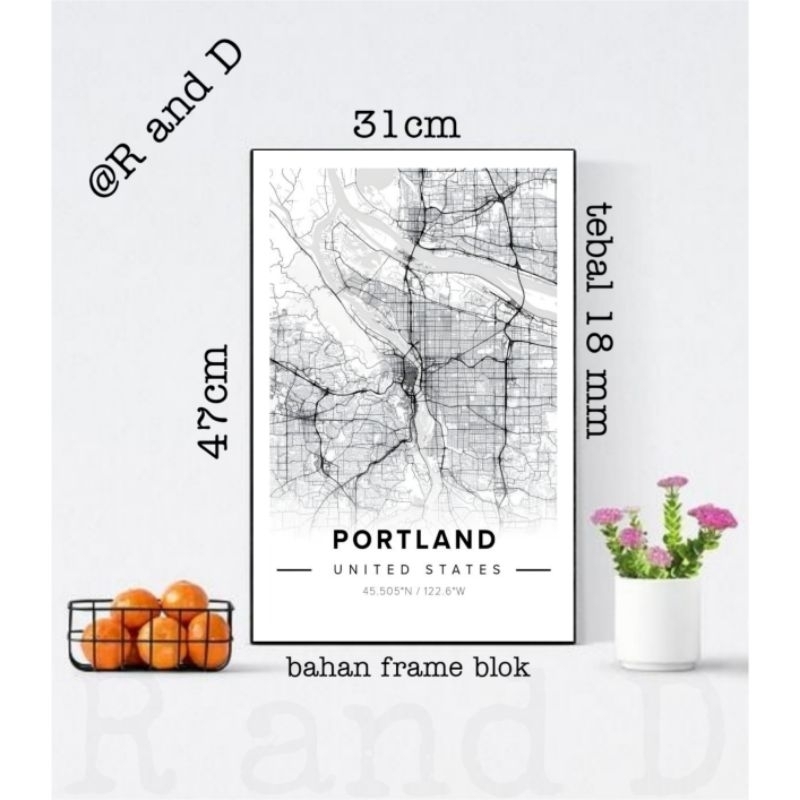 Jual Abstract Maps dekorasi rumah aesthetic ukuran A3, hiasan dinding ...