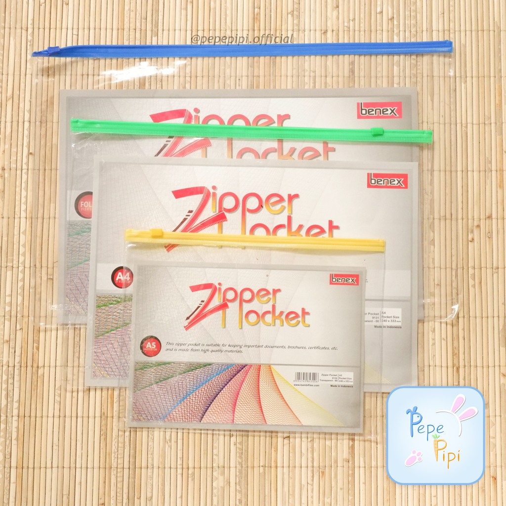Jual Map Benex Zipper Pocket A5 A4 F4 9132 Map plastik File Transparan ...