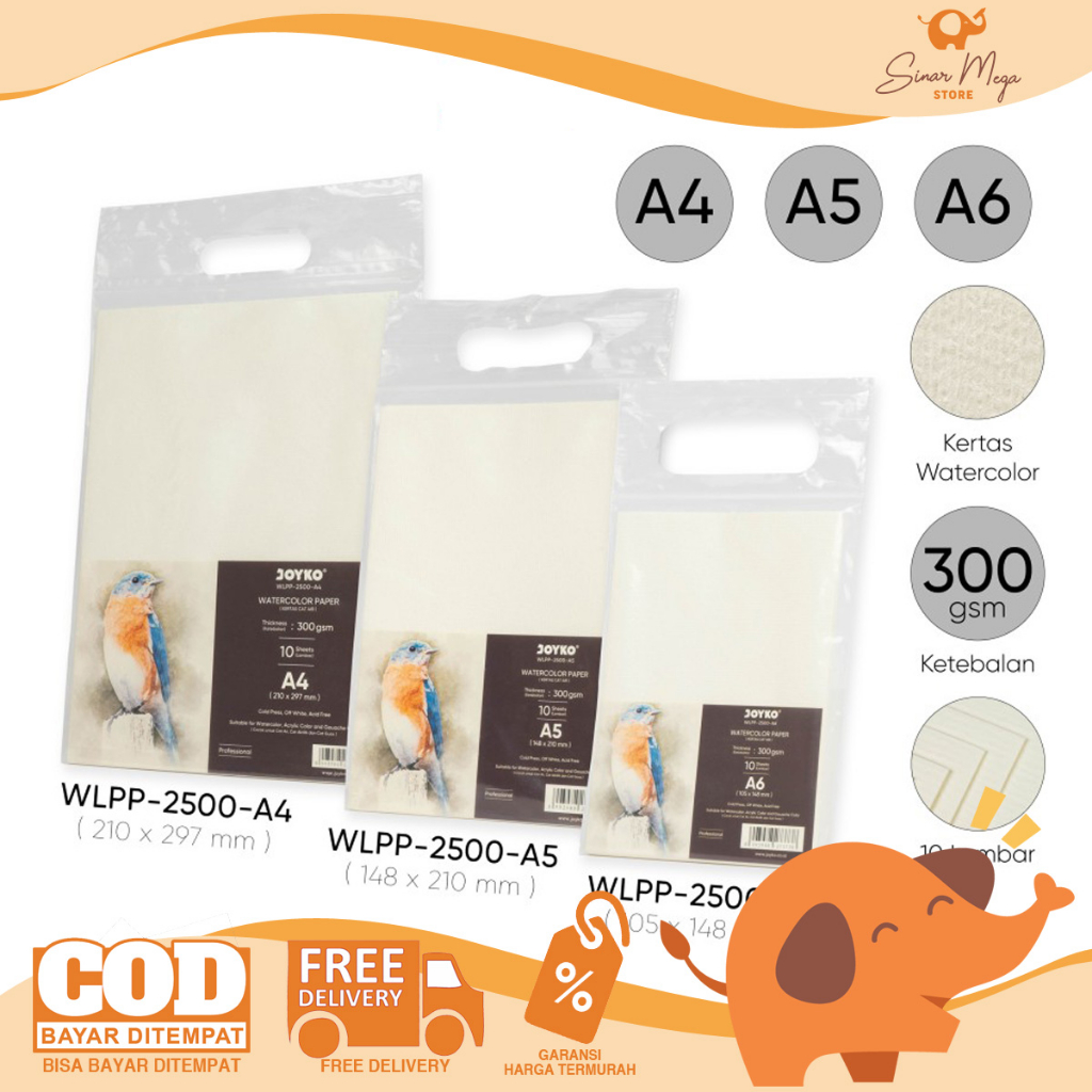 Jual Joyko Watercolor Paper WLPP-2500 A4 A5 A6 / Kertas Buku Gambar Cat ...