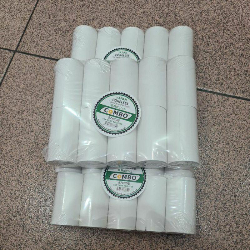 Jual Kertas Thermal paper roll Combo 57x30B harga 1pack isi 10roll ...