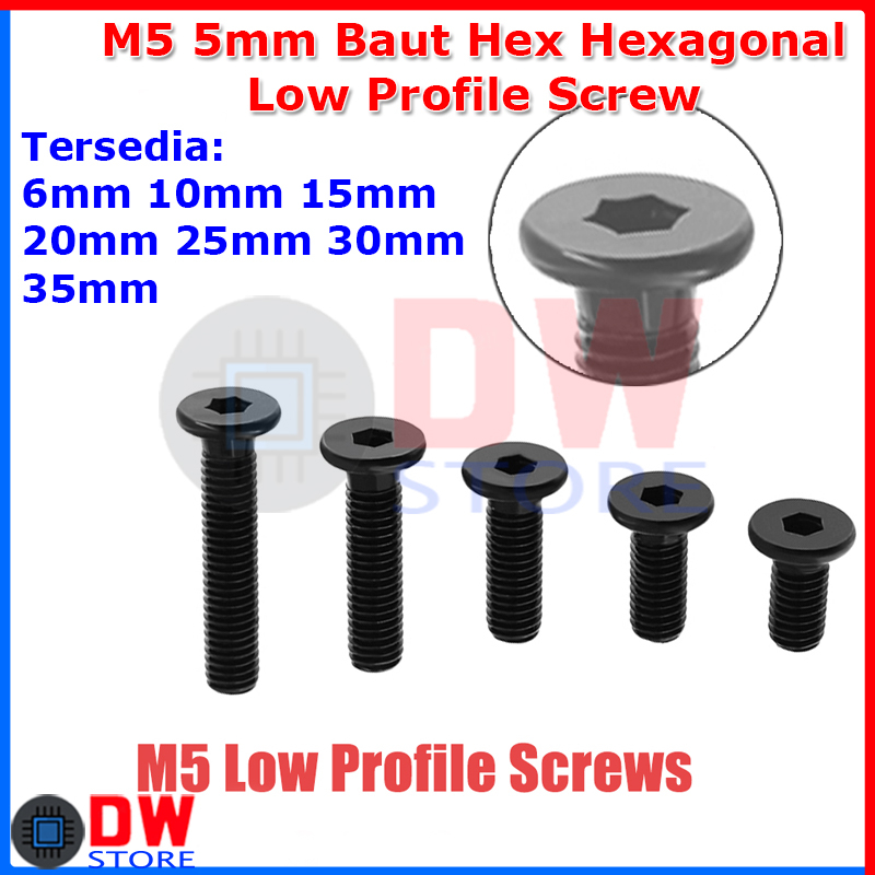 Jual M5 5mm Baut L Hex Hexagonal Low Profile Head Screw CNC OpenBuilds | Shopee Indonesia