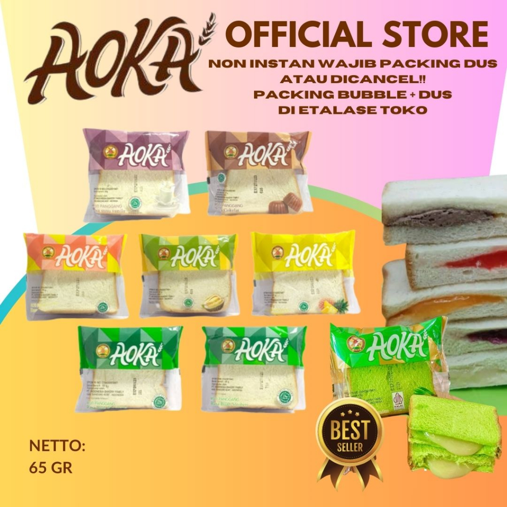 Jual [MEDICORP] AOKA roti panggang / ropang sandwich lembut mix rasa ...
