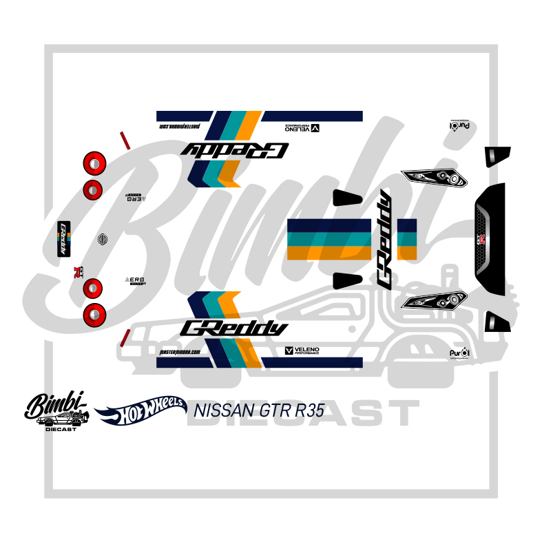 Jual Decal Hotwheels Nissan GTR R35 Greddy Transparan | Shopee Indonesia