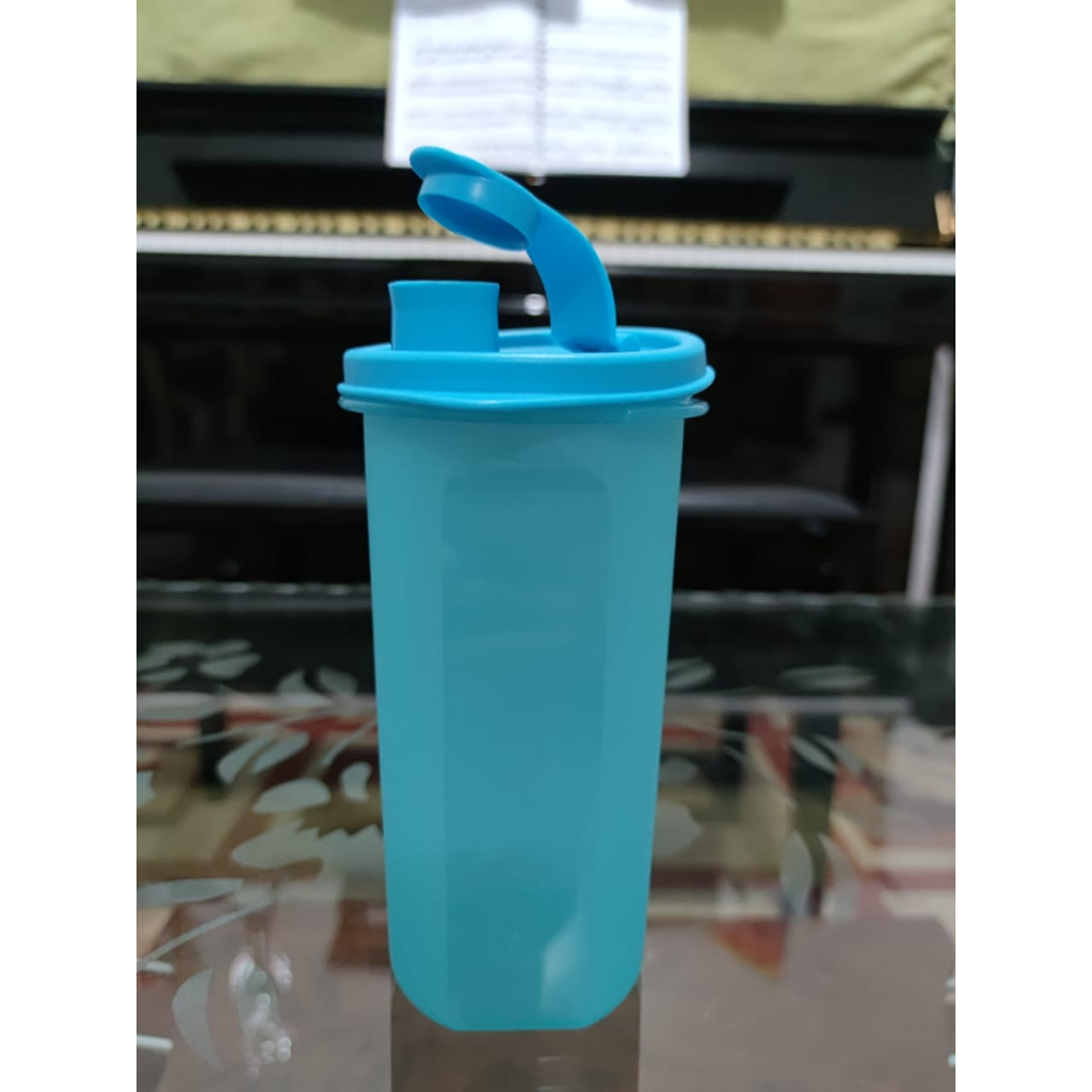 Jual TUPPERWARE Cool Aqua Tumbler 650ml // Botol Minum Plastik Tutup Flip Warna Biru Tosca Air ...