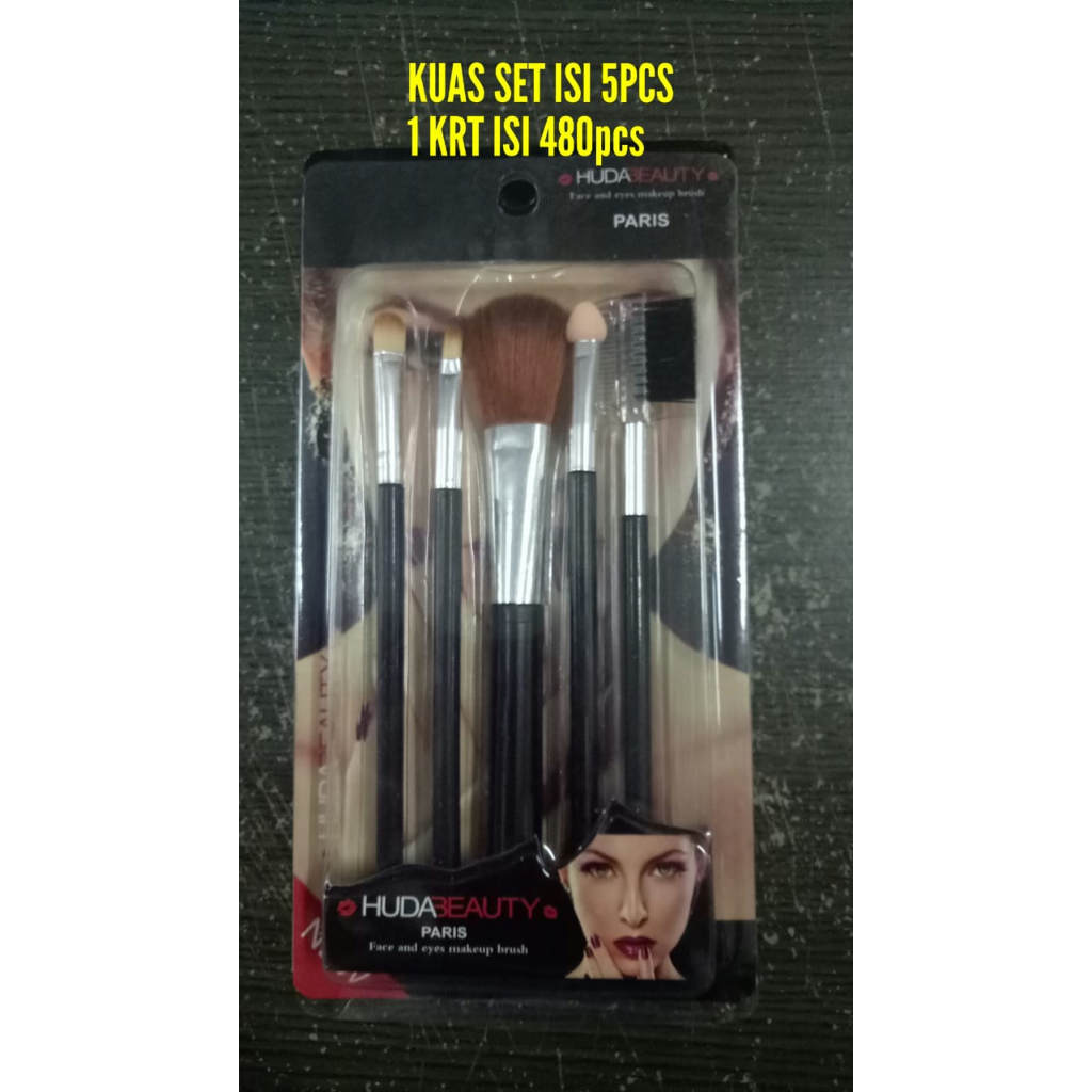 Jual Kuas Make Up Set 5 IN 1 Mini Travel / Paket Kuas Make Up Brush Eye ...