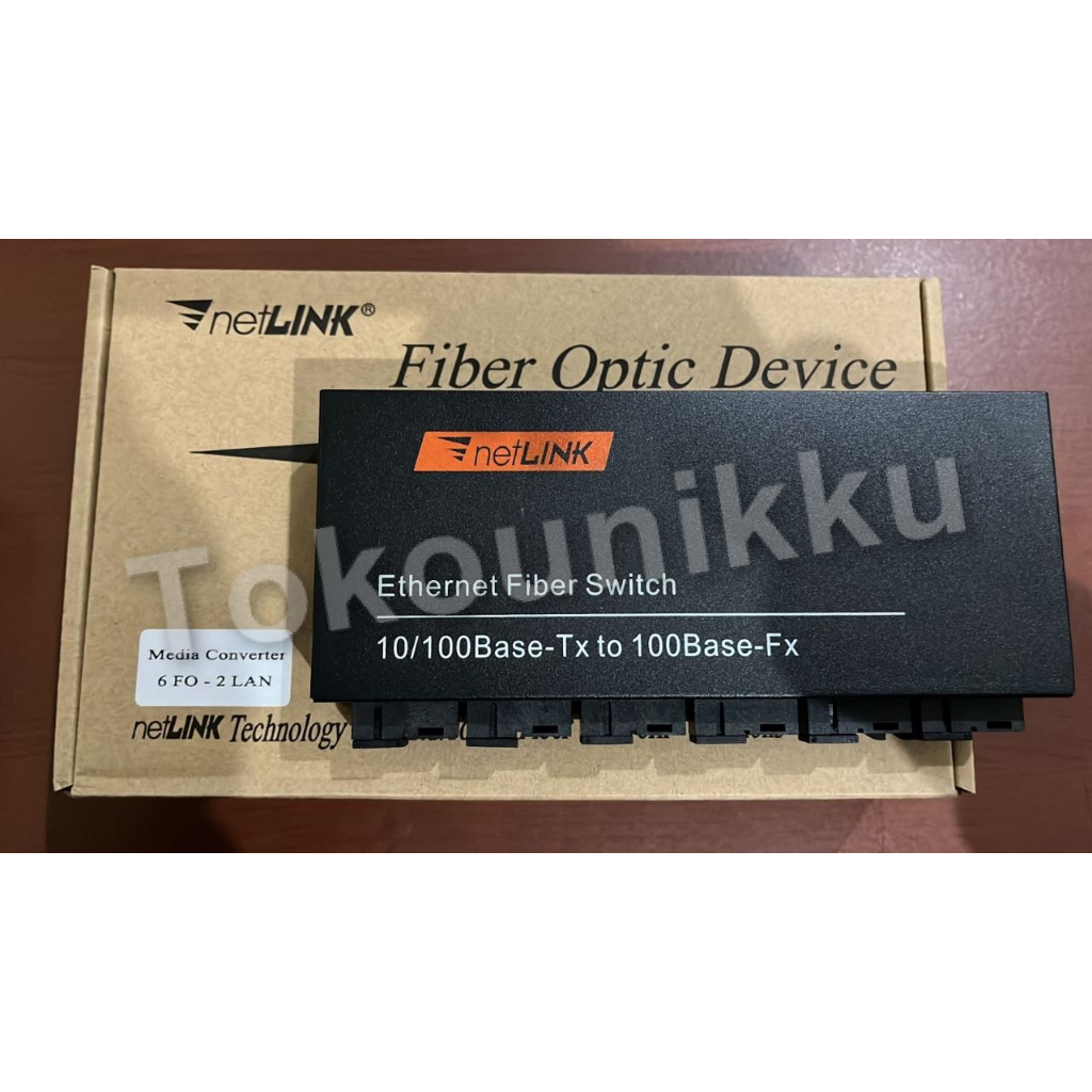 Jual Media Converter Fiber Switch Optic 6 Port FO To 2 Port Lan 10/100 ...