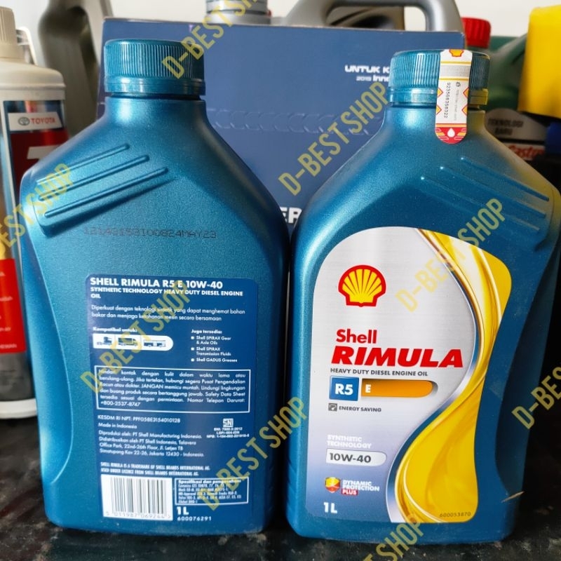 Jual Oli MESIN MOBIL DIESEL Shell Rimula R5 R5E 10W40 10W-40 - 1 Liter ...