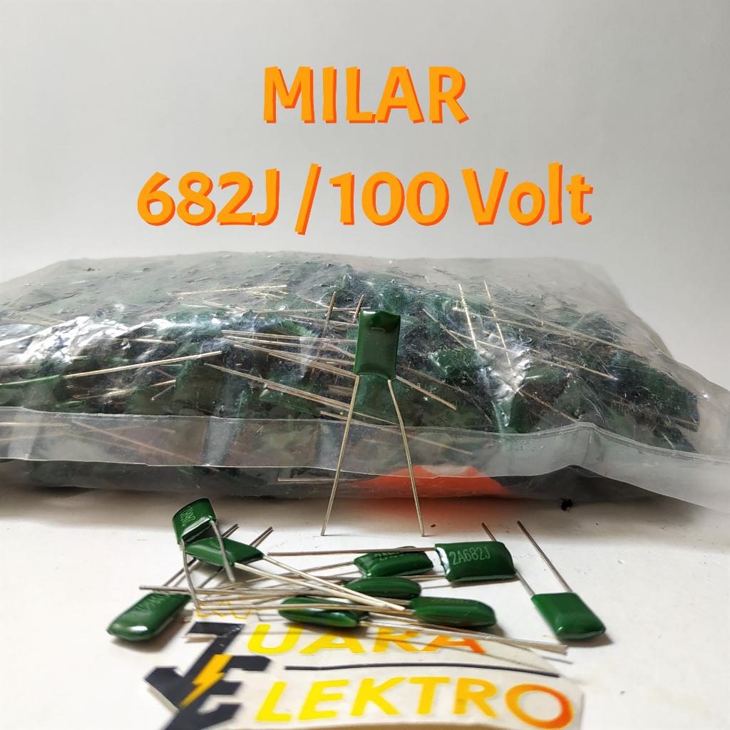 Jual (10 PCS) Capasitor Milar 682J / 100V | Kapasitor Milar 682 J / 100 ...