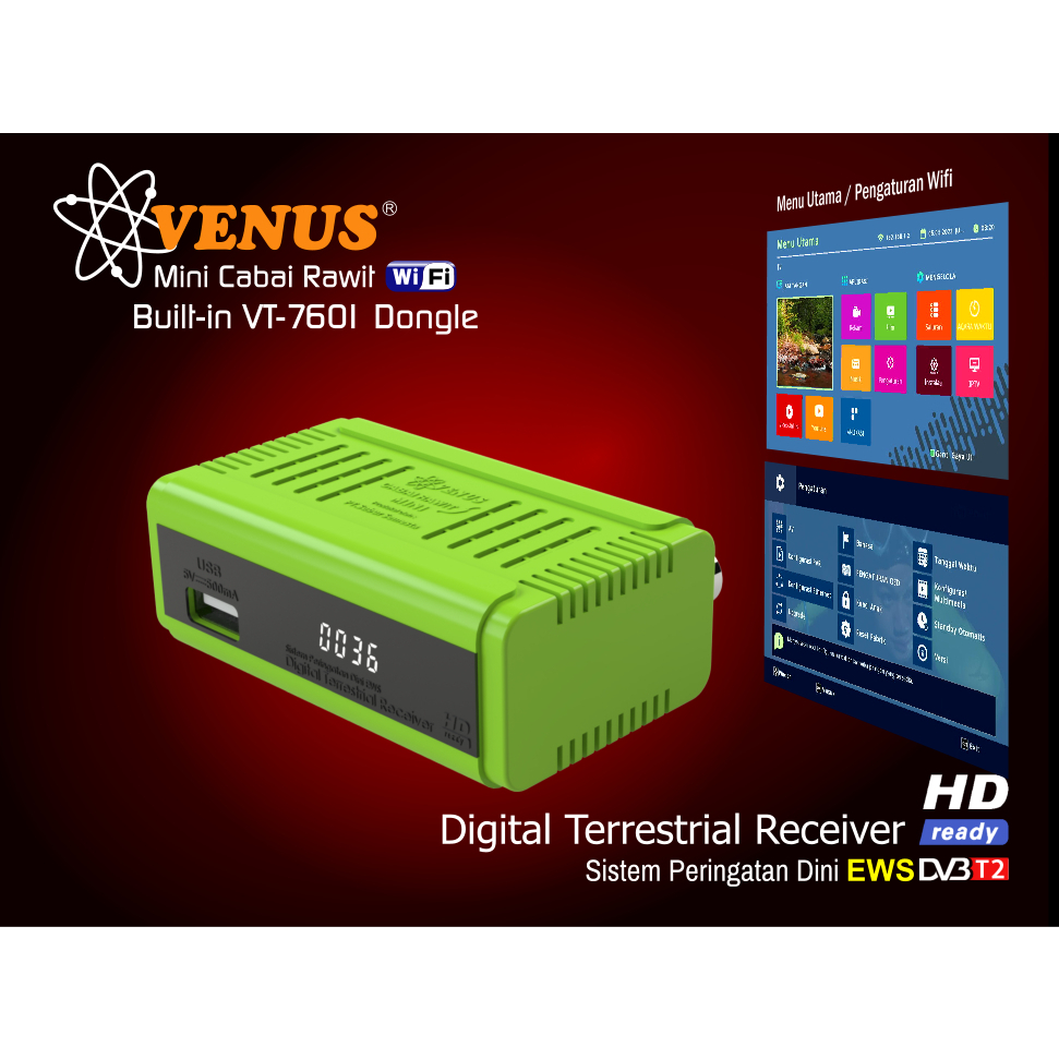 Jual Set Top Box Mini TV DIGITAL DVB T2 /DVBT2 Venus Cabai Rawit Mini ...