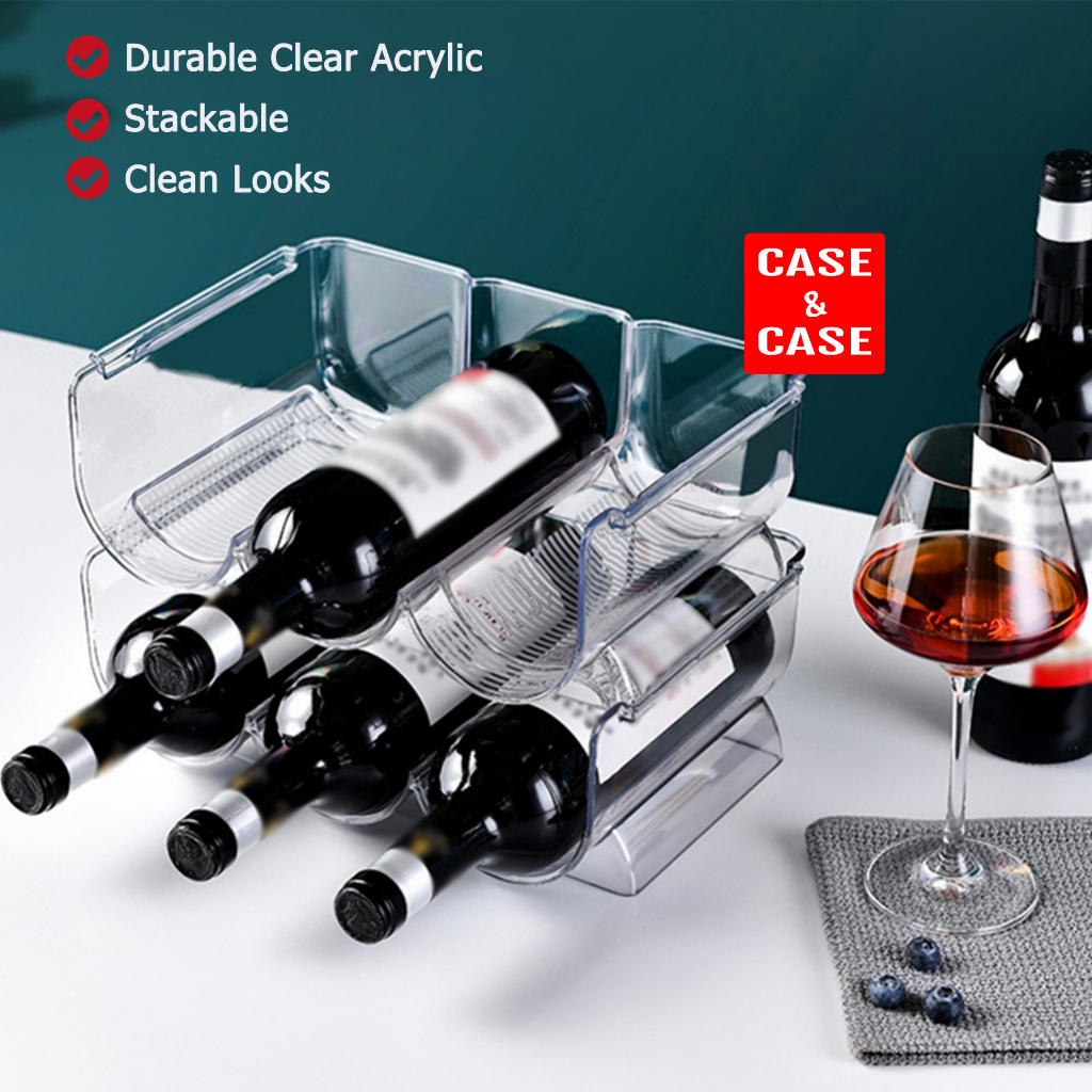 Jual Rak Botol Minuman Susun Akrilik Transparan Bottle Holder Organizer ...