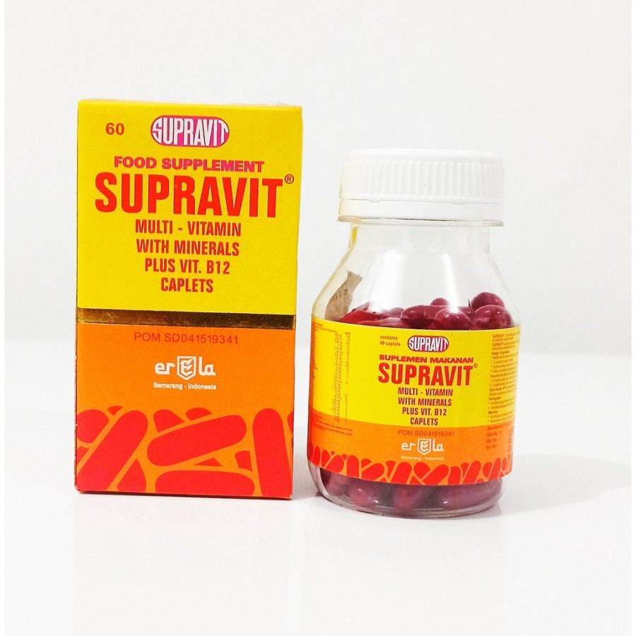Jual Supravit Multivitamin dan Mineral isi 60 tablet/botol | Shopee Indonesia