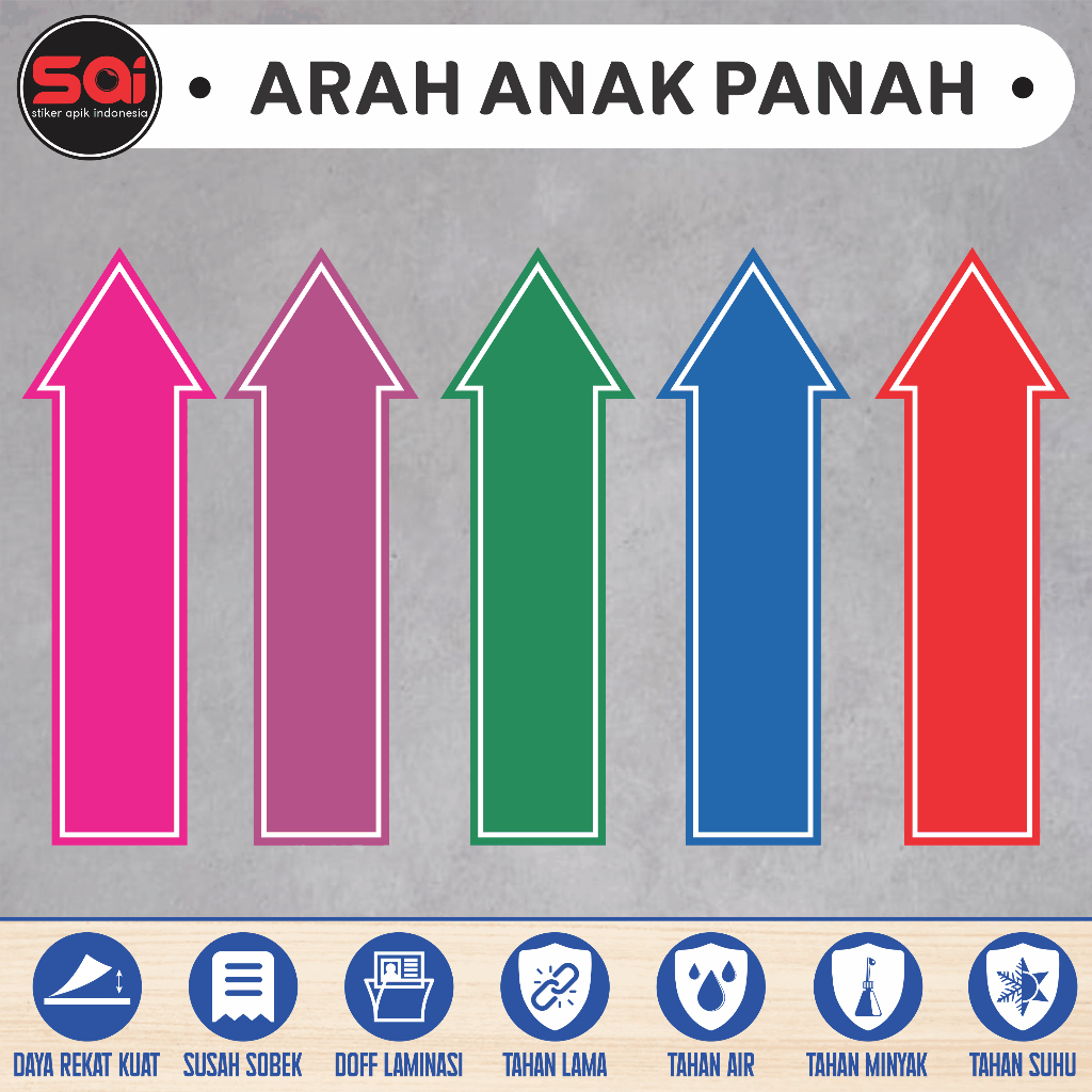 Jual STIKER VINYL ANTI AIR PANAH / STIKER ARAH PANAH / STIKER NAIK ...