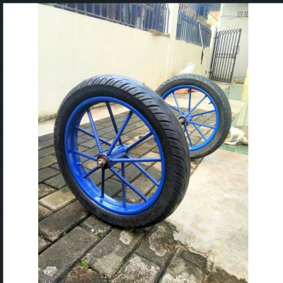 Jual Roda gerobak ring 17 sepasang roda + besi as | Shopee Indonesia