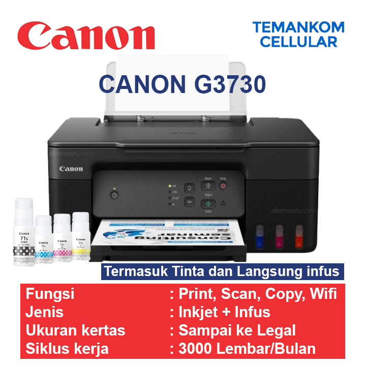 Jual Printer Canon G3730 pixma inkjet infus Print Scan Copy Wifi Print ...