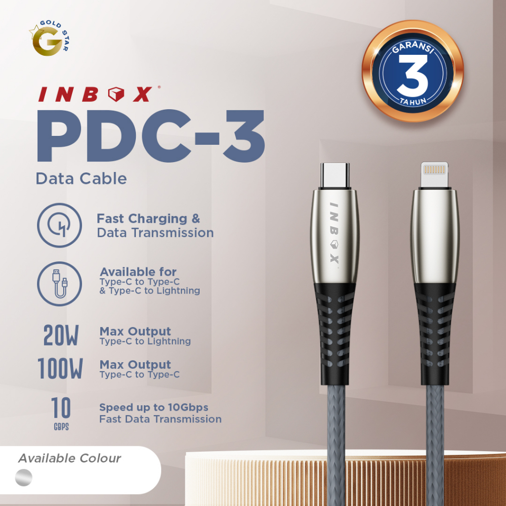 Jual Inbox PDC-3 Kabel Charger Type-C to Type C/Lightning Iphone Fast ...