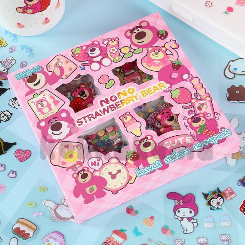 Jual ( KKM ) Sticker LOTSO Karakter Beruang Strawberry Aesthetic isi ...