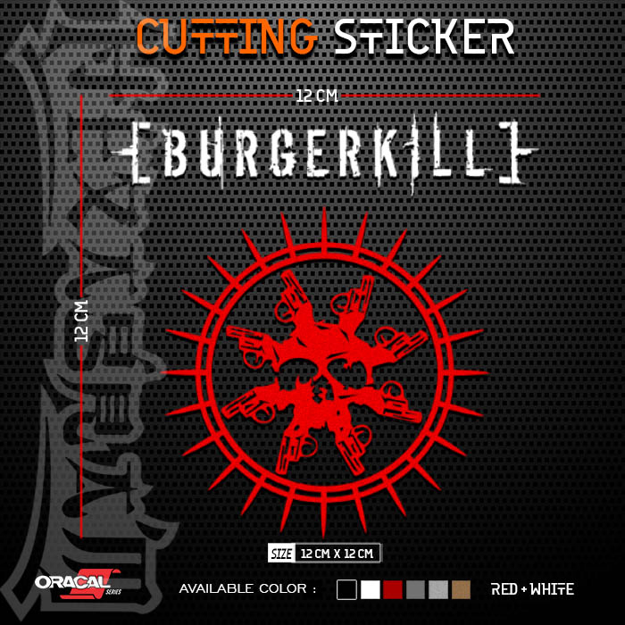 Jual Cutting Sticker Burgerkill Skull kombinasi 2 Warna | Stiker Cutting Logo Burgerkill ...