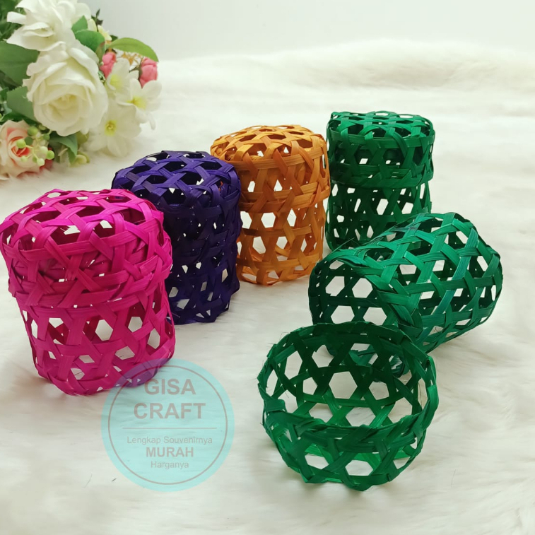 Jual Gisacraft Souvenir Keranjang Mini Anyaman Bambu Ukuran +-7 x 7 x t ...