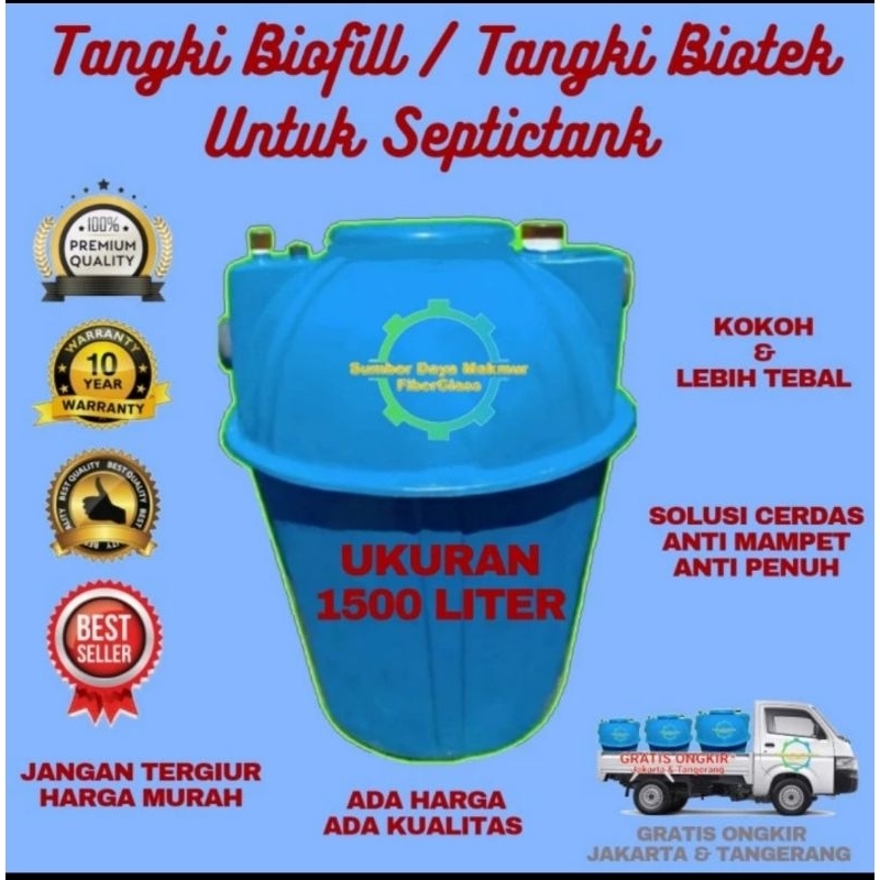 Jual tangki biotek, biofilter, biofill, biotech, untuk septiktank 1500 liter | Shopee Indonesia
