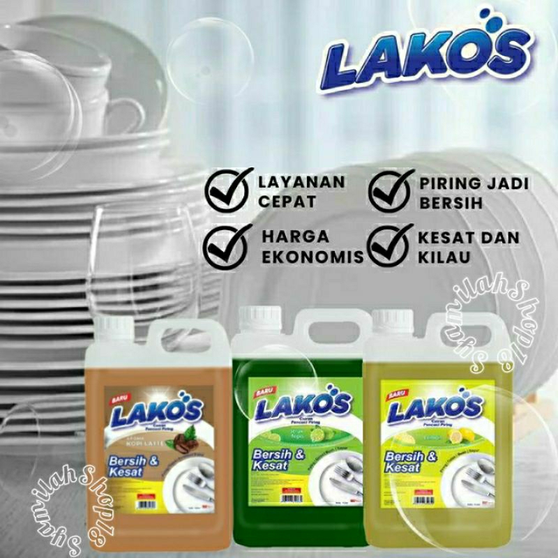 Jual LAKOS CAIRAN PENCUCI PIRING KEMASAN JERIGEN 4 LITER | Shopee Indonesia