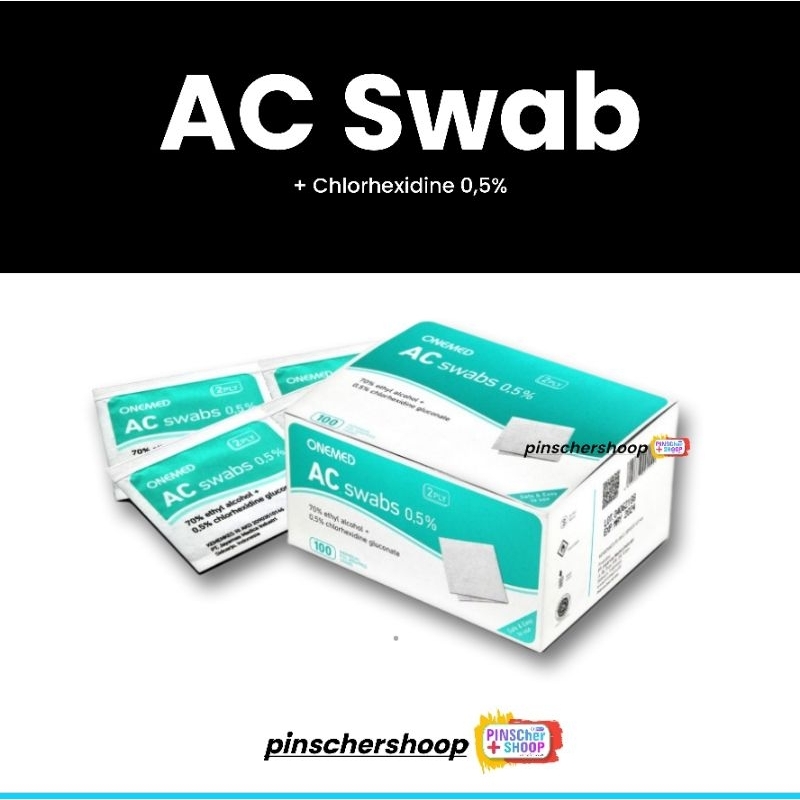 Jual AC Swab Alkohol Swab Chlorhexidine 0,5 % Alkohol Prepads Onemed ...