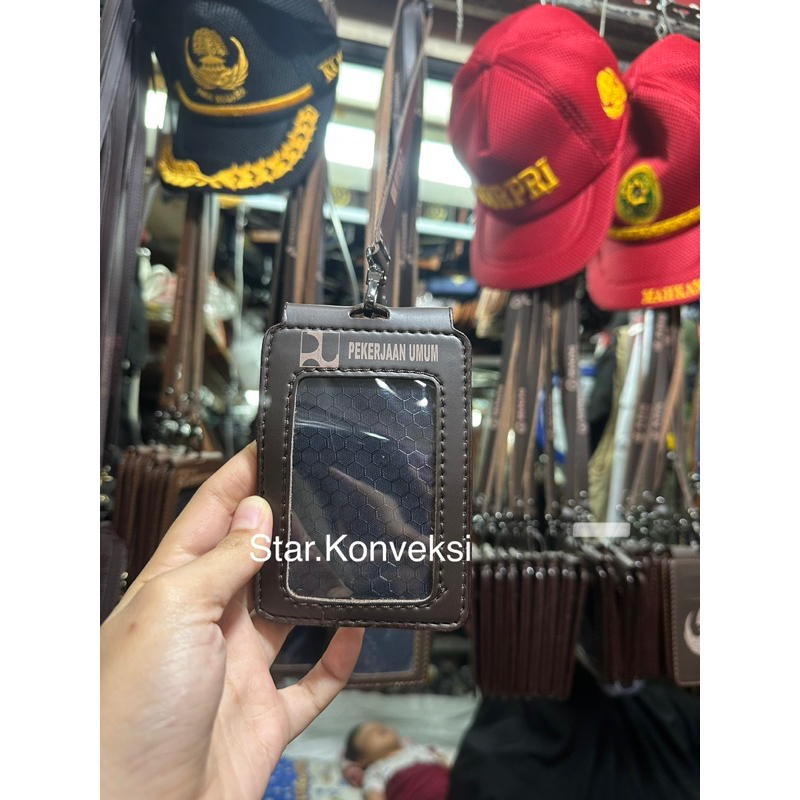 Jual ID Card Holder Tali ID Card Nametag PU Pekerja Umum | Shopee Indonesia