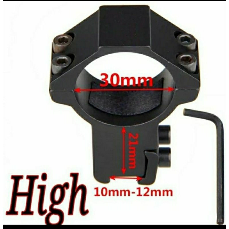 Jual mounting tube 30 dobel baut rel 11mm tinggi mounting OD 30 double ...