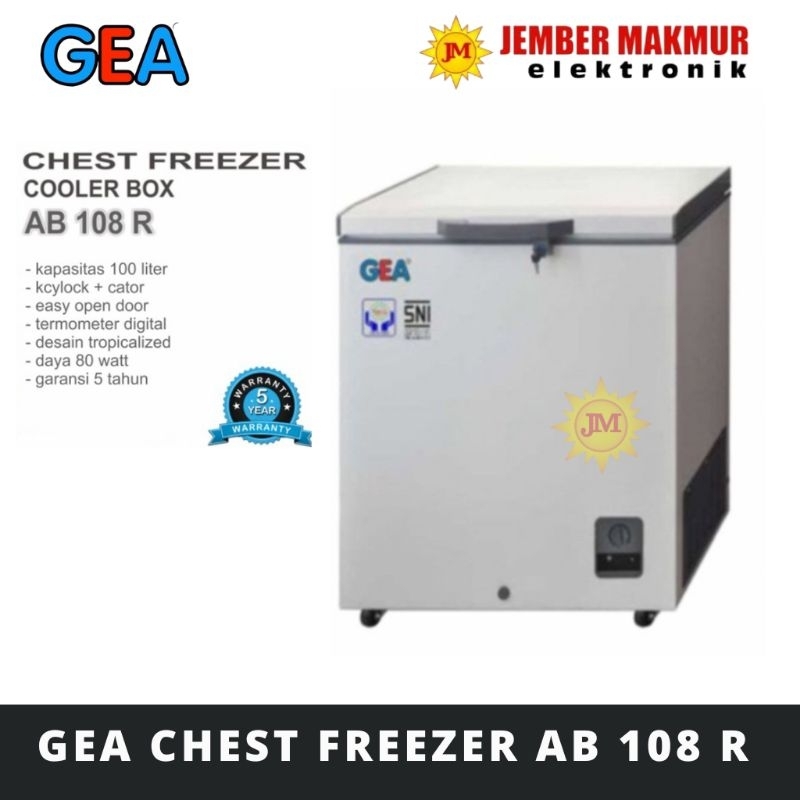 Jual GEA AB 108 R CHEST FREEZER BOX 100L LEMARI PEMBEKU 100 LITER BY GEA | Shopee Indonesia
