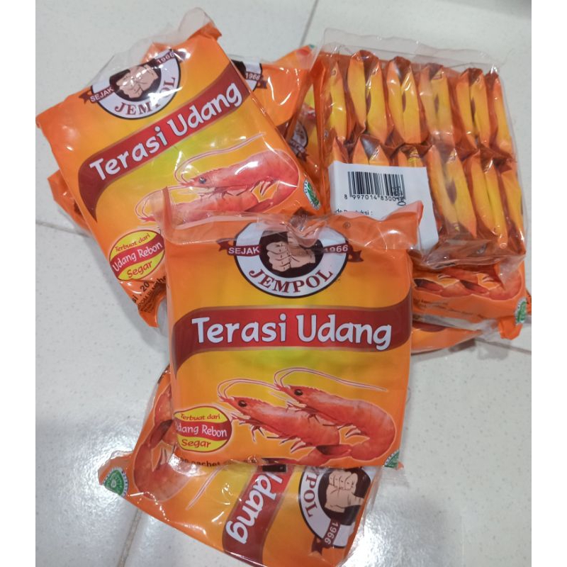 Jual Terasi udang cap jempol 1 pack ( isi 20 sachet 90 gram ) | Shopee ...