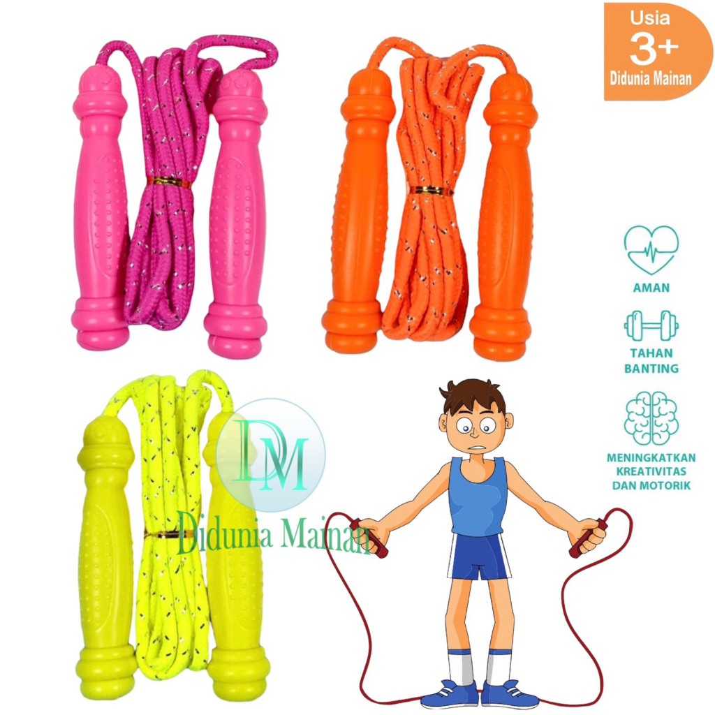 Jual Lompat tali mainan olahraga anak sport skipping jump rope warna ...