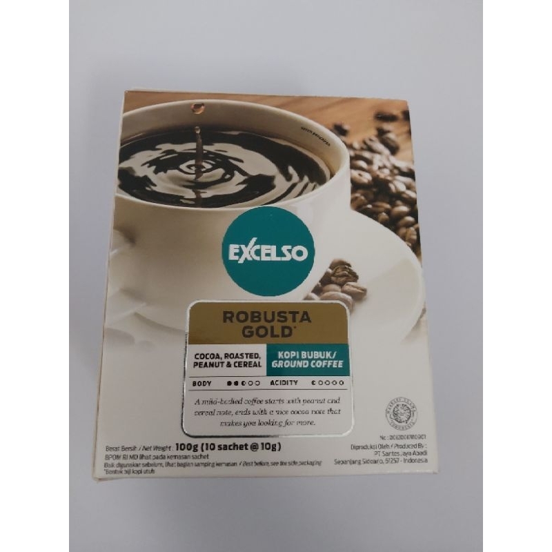 Jual Excelso Kopi Robusta Gold Sachet 100gr per box [original] | Shopee ...
