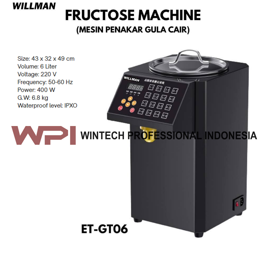 Jual Willman ET-GT06 Syrup Dispenser Mesin Penakar Sirup Gula Cair ...