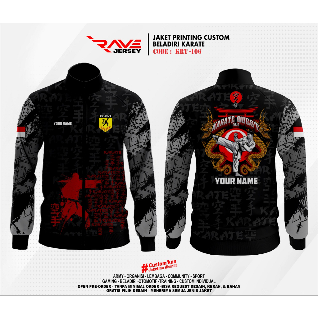 Jual JAKET KARATE SESI 2 CUSTOM FULL PRINTING SUBLIM CUSTOM (DESAIN ...