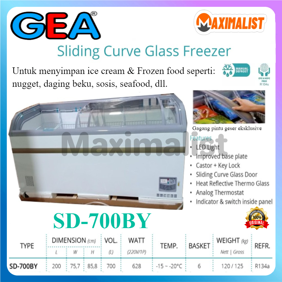 Jual GEA SD 700 BY CHEST FREEZER BOX SD700BY 700 L Lemari Pembeku ...