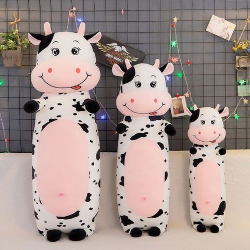 Jual Boneka Guling Sapi 80cm bahan yelvo import halus dan lembut SNI ...