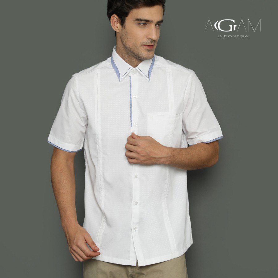 Jual kemeja pejabat pria lengan pendek putih Rapi tailor butik by Agam ...