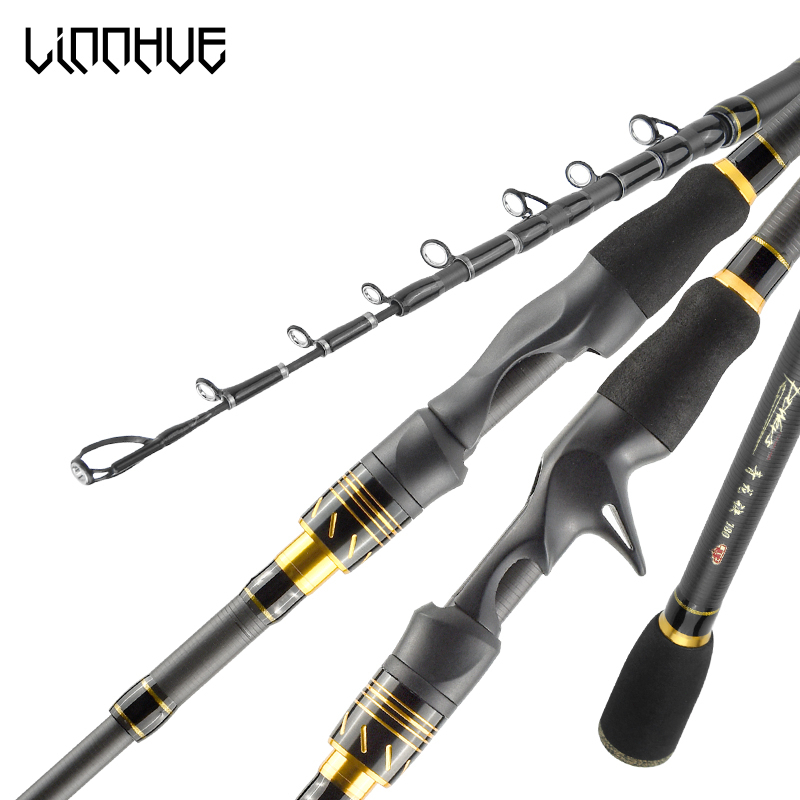 Jual LINNHUE Fishing Rod 1.8m 2.1m Telescopic Rod 98% High Carbon Fiber ...