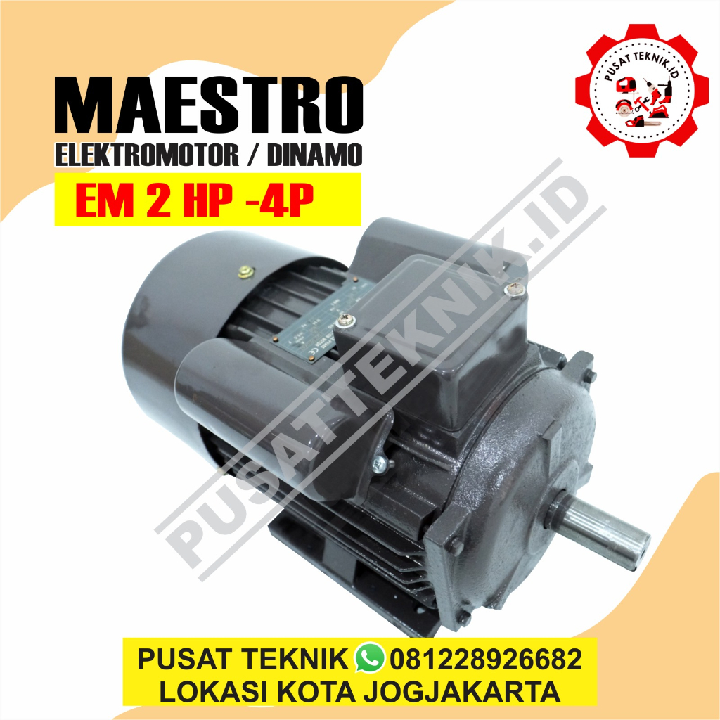 Jual DINAMO PENGGERAK MAESTRO 2HP 4P 1PHASE ELECTRO MOTOR 2HP 1400RpM | Shopee Indonesia