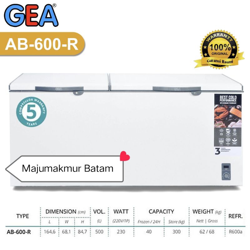 Jual GEA CHEST FREEZER 500LITER AB-600R GARANSI RESMI | Shopee Indonesia