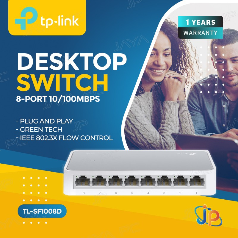 Jual TP-LINK TL-SF1008D 8-Port 10/100Mbps Desktop Ethernet Switch Hub | Shopee Indonesia