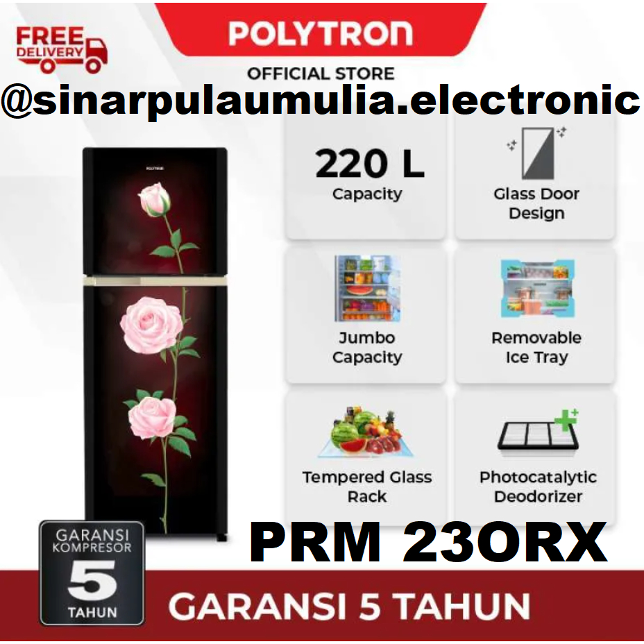 Jual Polytron Kulkas 2 Pintu 220 Liter - PRM 23ORX / PRM 23 ORX ...