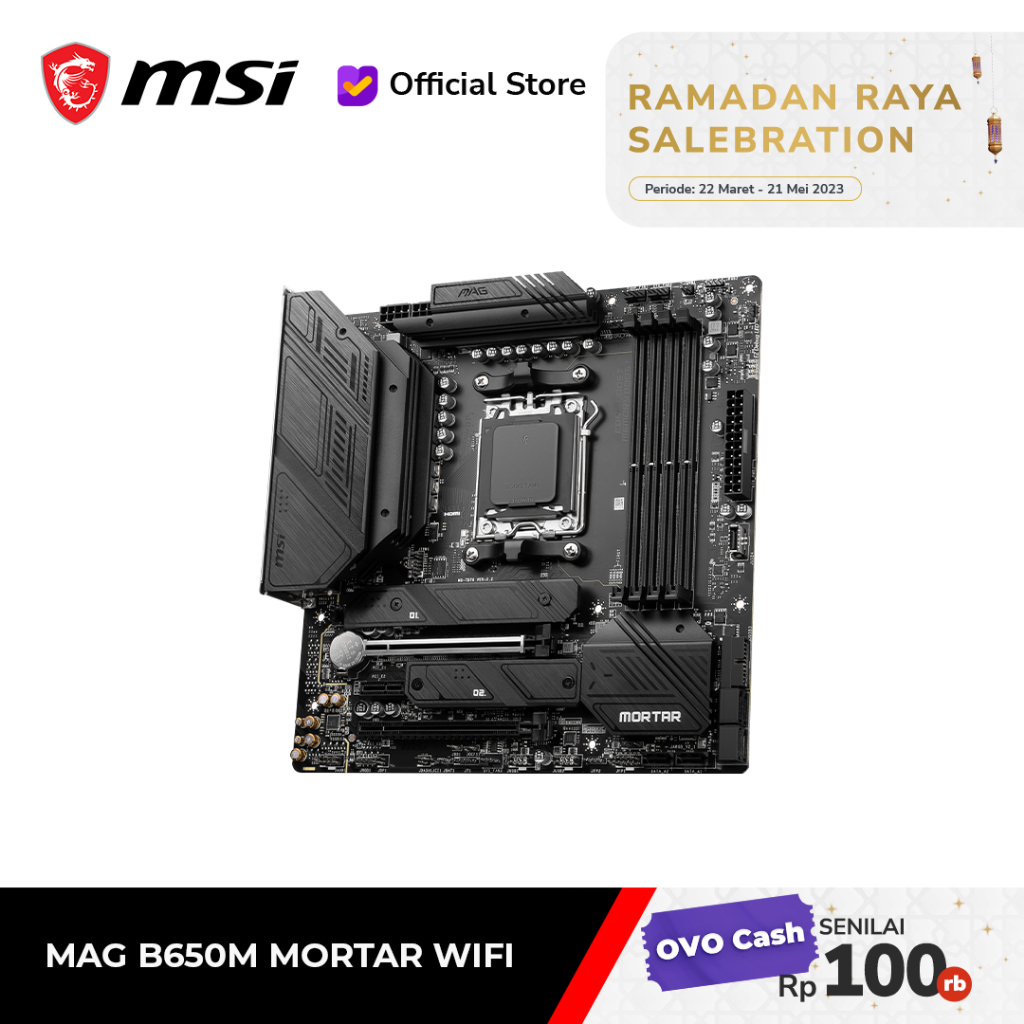 Jual MSI MAG B650M MORTAR WIFI SOCKET AM5 DDR5 AMD RYZEN 7000 B 650 M ...