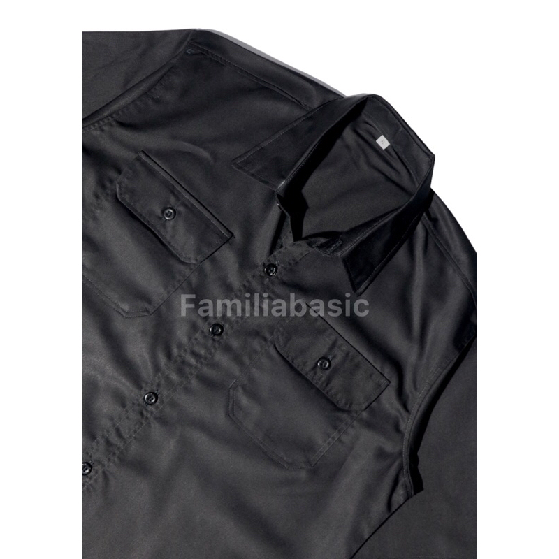 Jual BASIC-KEMEJA WORKSHIRT BLACK AMERICAN DRILL POLOS PDH/PDL POLOSAN ...